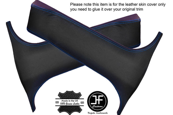 BLUE STITCH 2X LOWER B PILLAR LEATHER COVERS FITS SUBARU IMPREZA WRX S ...