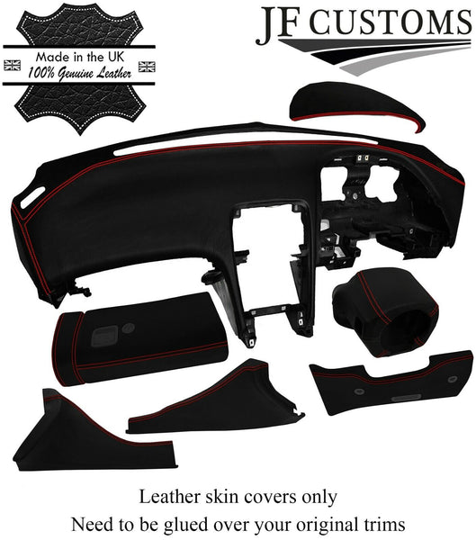 RED STITCH ITALIAN LEATHER COVERS FOR NISSAN 300ZX Z32 DASHBOARD RECOV ...